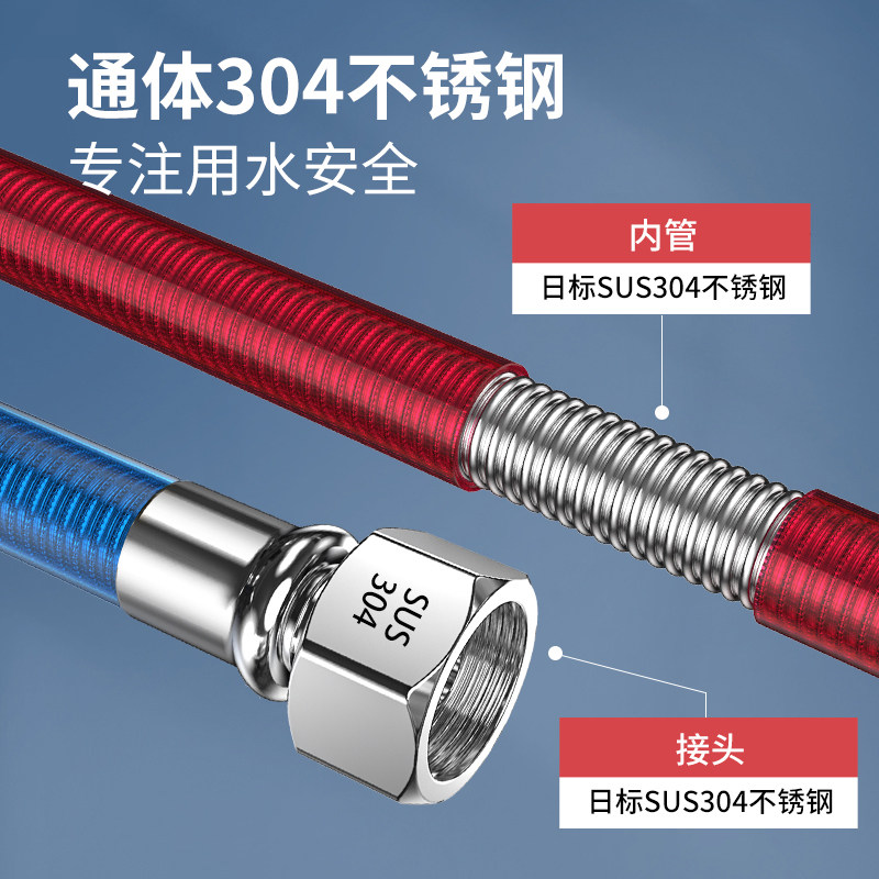 Lingxuan Stainless Steel Flexible Hose - 4 Point Gas/Water Heater Connector