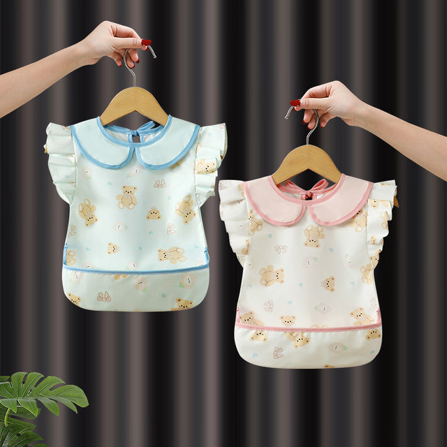 Bib baby food supplement smock female baby children eating summer ...