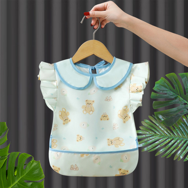 Bib baby food supplement smock female baby children eating summer ...