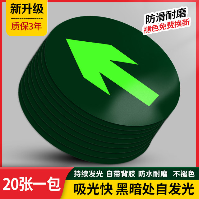 Round without words safe exit stickers luminous and self-luminous ...