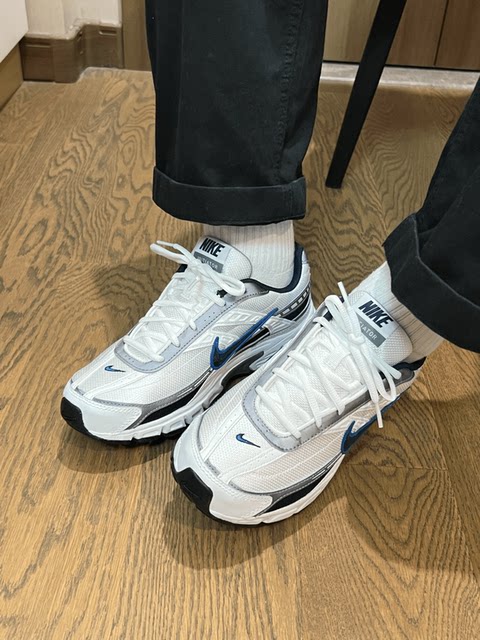 Nike Initiator Nike men's shoes classic white and blue retro breathable ...