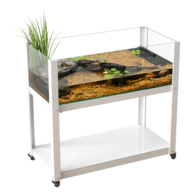 Turtle breeding tank ecological landscaping green plant large water and ...