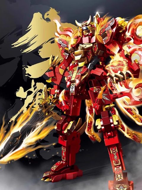 Zhuque Qinglong Mecha Building Block Transformation Robot Small ...