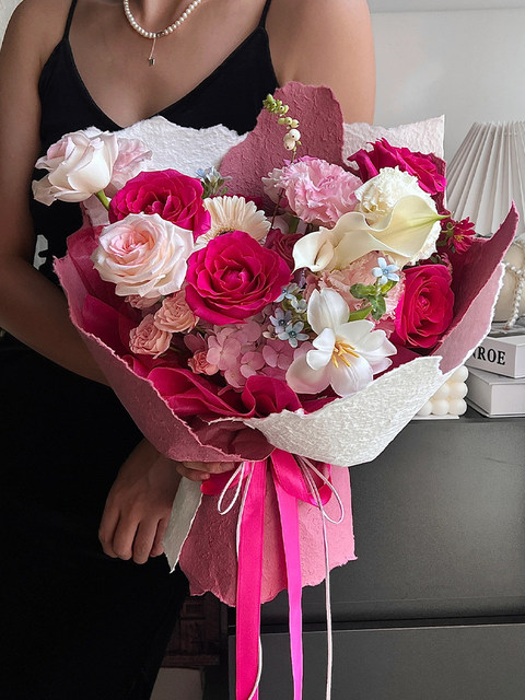 Goddess Day hand-teared Dongba paper bouquet wrapping paper flowers ...