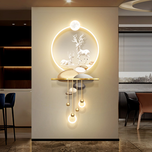 Light luxury porch decorative painting light -emitting three ...