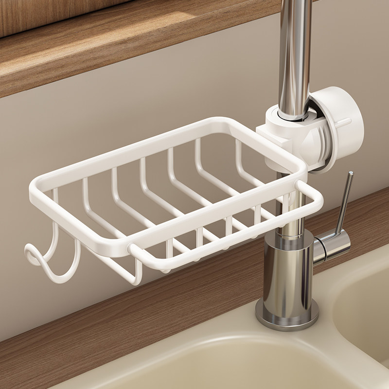 Wo8 Kitchen Faucet Storage Rack - Aluminum Sink Organizer