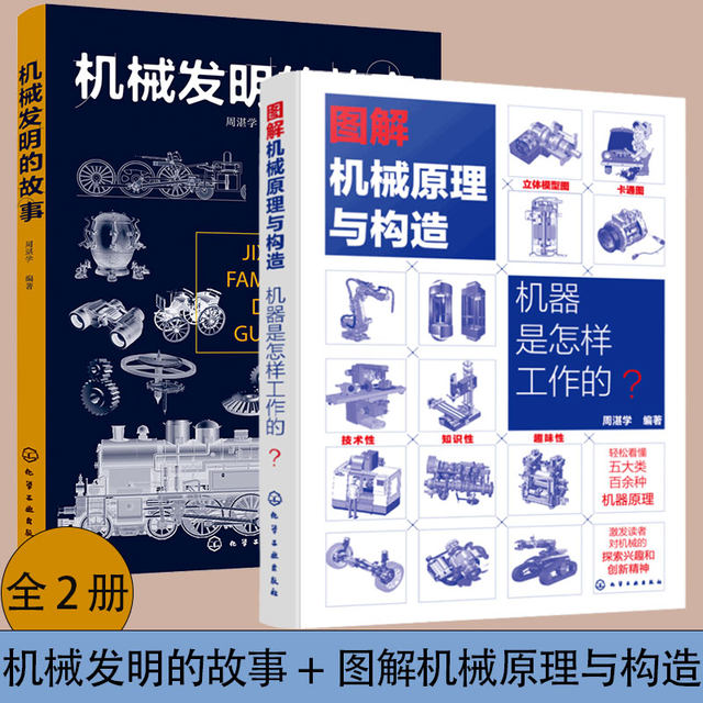 2 volumes: The story of mechanical invention + how machines work ...