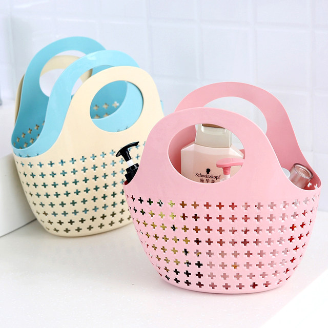 Bath basket portable basket soft plastic bathroom bath basket women's ...