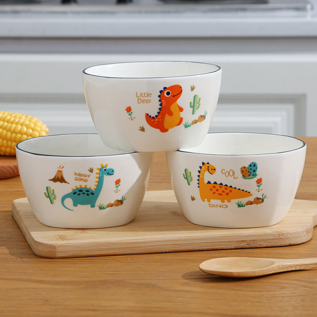 Cartoon ceramic rice bowl, cute eating bowl set, creative breakfast ...