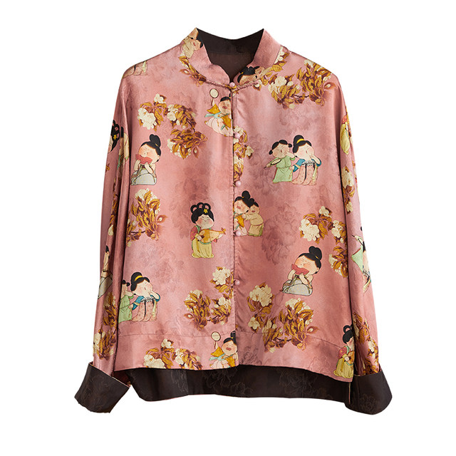 Little Tang Dynasty Xiangyunsha top for women 2024 new autumn and ...