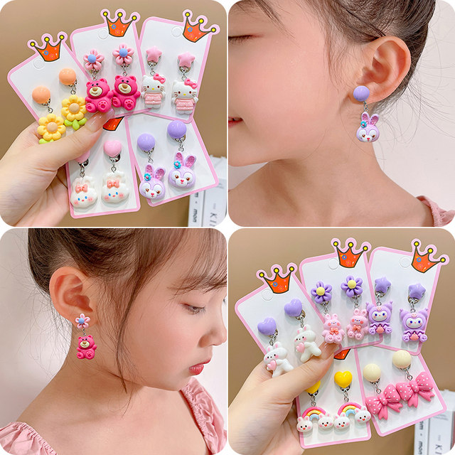 Children's ear clips for girls and babies without ear piercings and ...