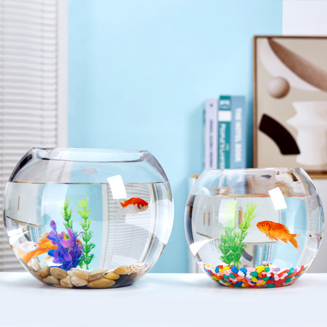 Desk glass fish tank goldfish tank aquarium living room small desktop ...