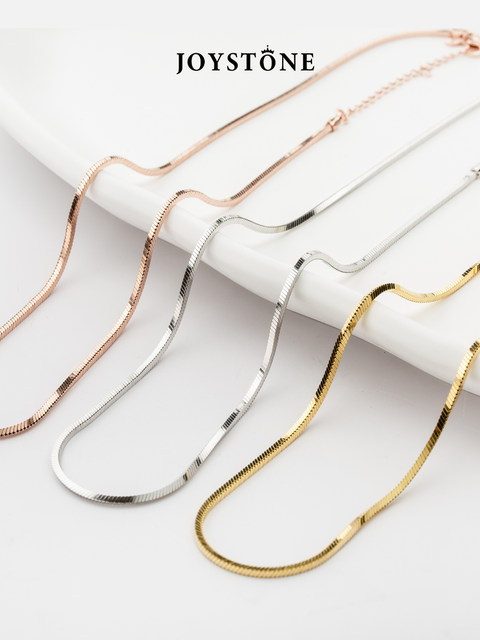 JOYSTONE Italian Golden Square Snake Bone Chain Versatile Clavicle ...