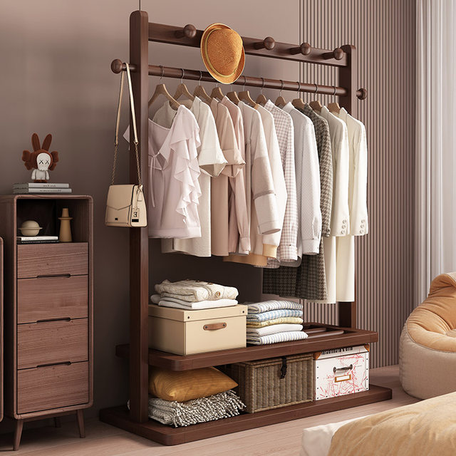 Solid wood hanger landing hanging hanger bedroom bedroom cloak rack ...