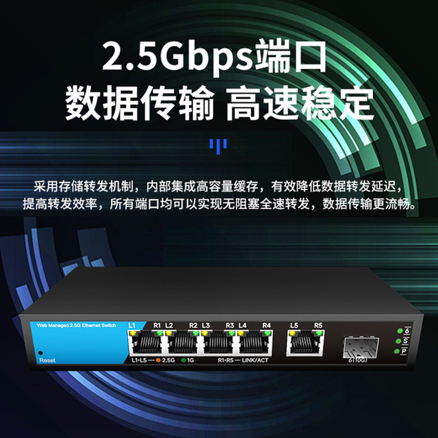 Sensory 2.5G switch 6-port 9-port light management 10G switch with 10G ...
