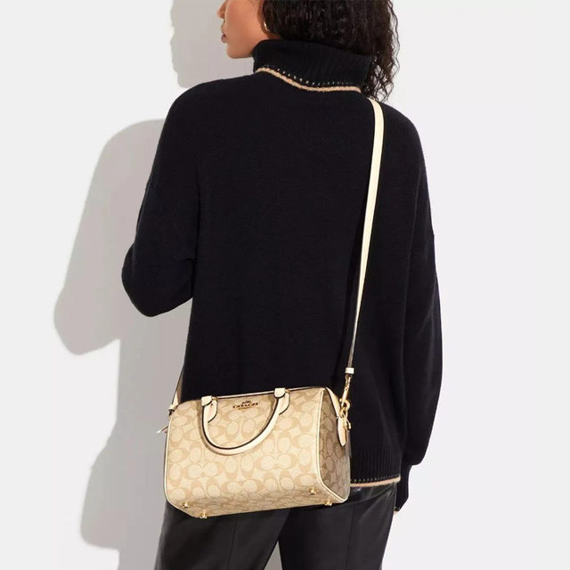 Ole Coach Rowan big Boston bag female old flower old flower shoulder ...