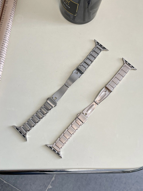 Suitable for applewatch metal slim strap starlight color iwatch8 matte ...