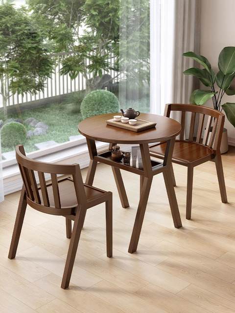 Balcony tea table and chair combination leisure area layout outdoor ...