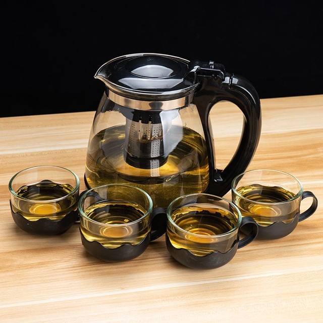 Thick glass teapot home bubble teapot large kettle single pot heat ...