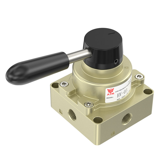 Pneumatic hand rotary valve manual switch HV-02/0304 three-position ...
