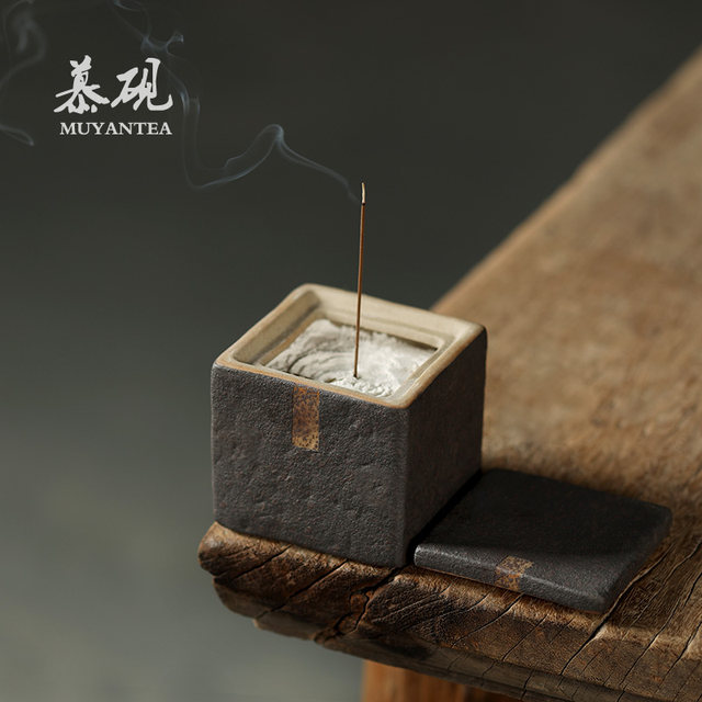 Mu Yan Japanese-style wabi-sabi incense burner incense seat moss rock ...
