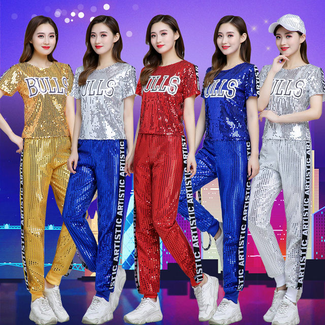 Jazz Clothing Modern Dance Performance Server Girl Adult Sequenant La ...