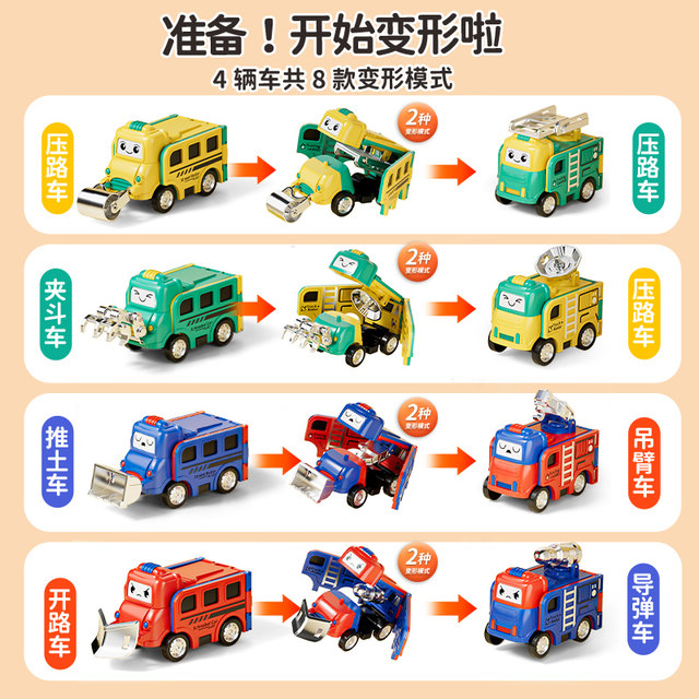 Transformed car toy toy all -changing back -to -school rollover ...