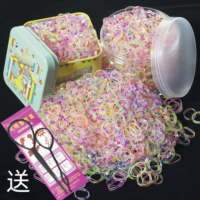 Children's colorful disposable rubber band small hair band hair rubber ...