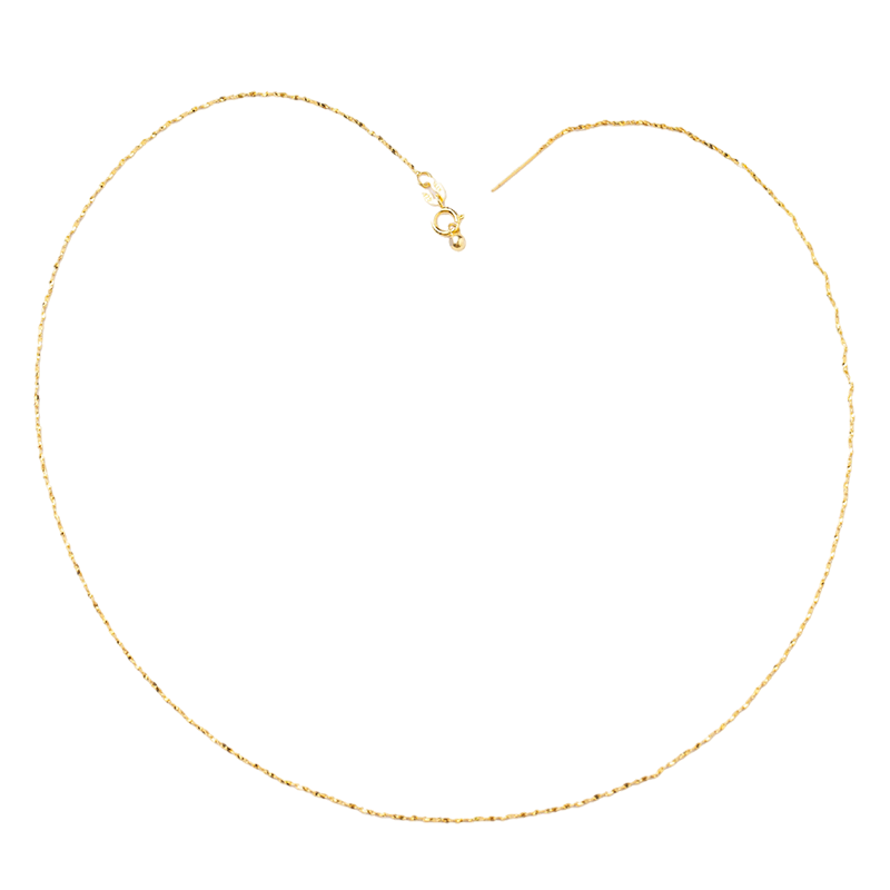 Gold Prime Chain Fine Nude Chain Fleee Chain No Pendant accessories 18K ...