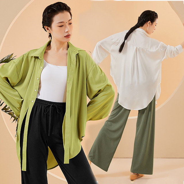 Modern dance shirt women's top loose practice clothes Chinese dance ...