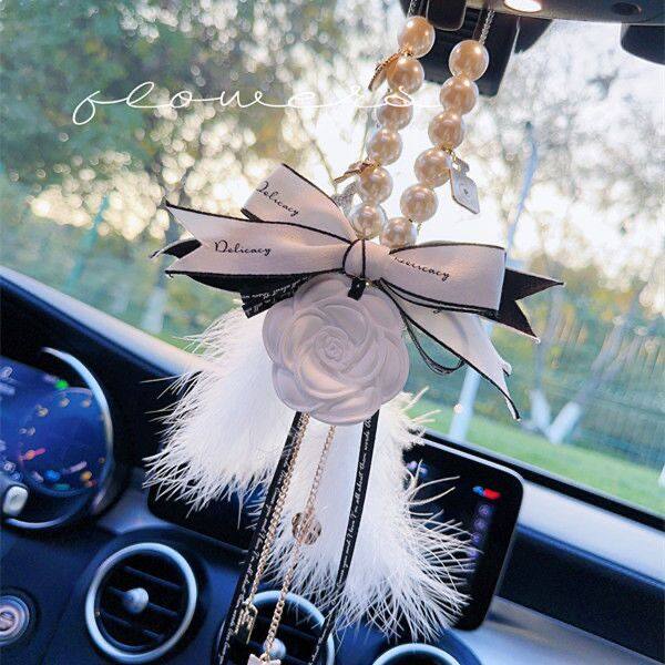 Camellia Car Pendant Fragrance Diffuser Car Aromatherapy Rearview ...