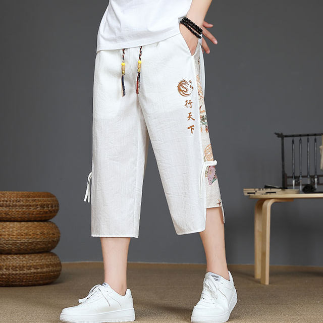 Chinese Style Shorts Men's Summer Ice Silk Thin National Fashion Casual ...