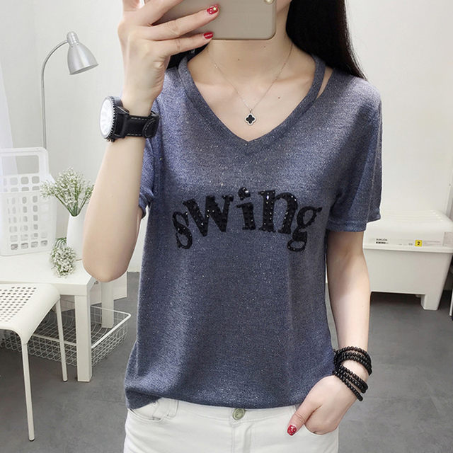 2025 New Summer Fashion Tops for Women Loose Large Size Ice Silk Short ...