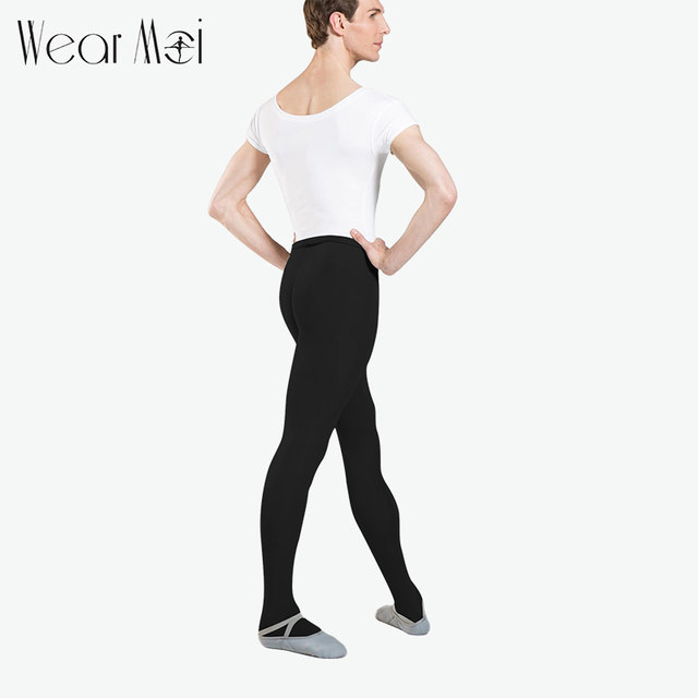 Weimo imported men's ballet tights ballet pantyhose adult dance black ...