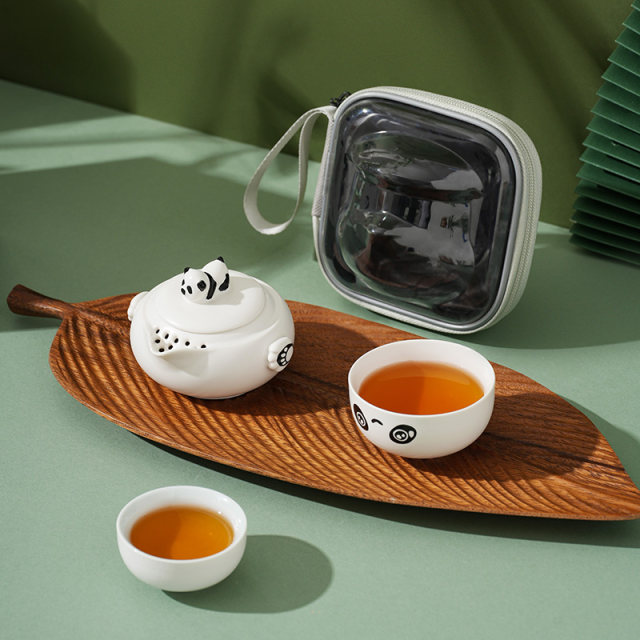 Panda Quick Cup One Pot Two Cups Portable Creative Tea Set Gift Travel ...