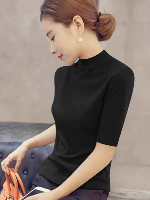 Fashionable summer mid-sleeved simple and versatile inner tops for ...