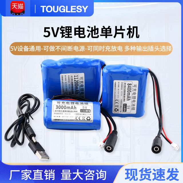 5V lithium battery microcontroller LED light rechargeable battery USB ...