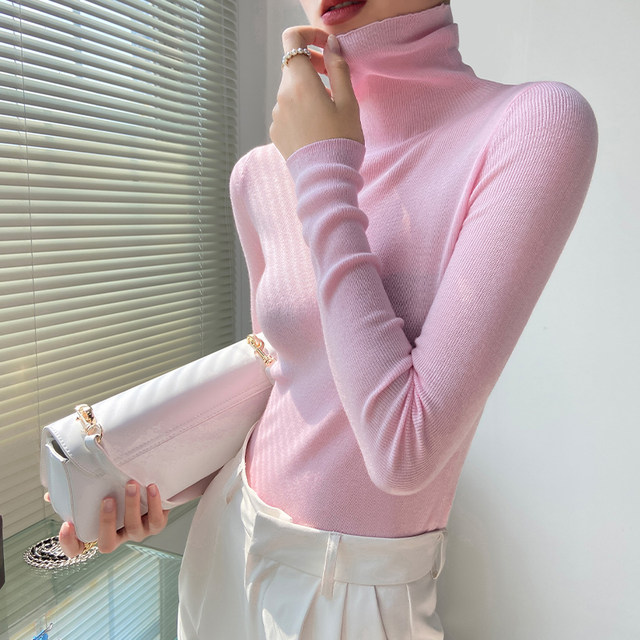 Pink wool sweater for women 2024 autumn and winter new sweater long ...