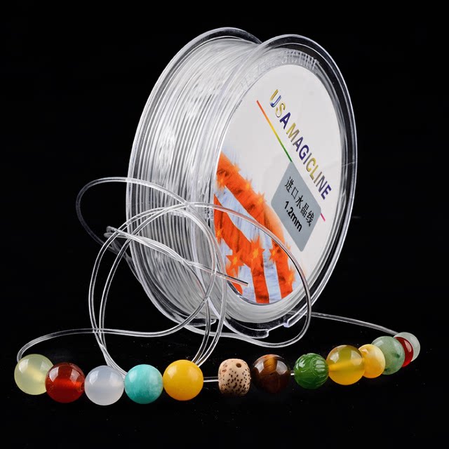 Crystal elastic thread, round transparent rubber band thread, beaded ...