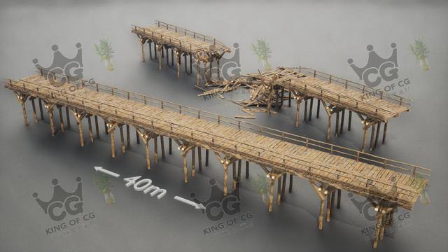 UE5 Unreal 4 Broken Rope Wooden Bridge Bridge Rope Bridge Material ...