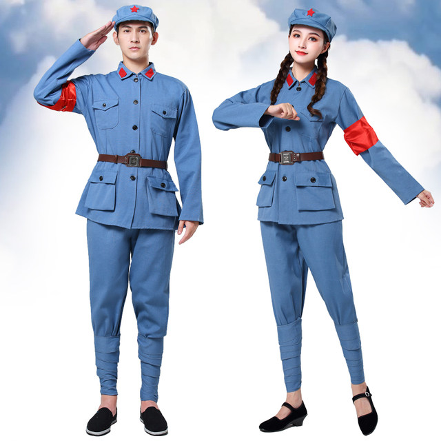 Polyester-Cotton Red Army Clothing for Men and Women, Stage Performance ...