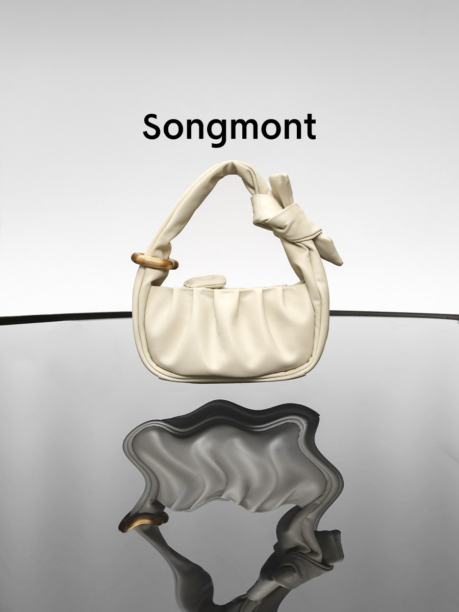Songmont Medium Wonton Pleated Bag - First Layer Cowhide Shoulder Bag