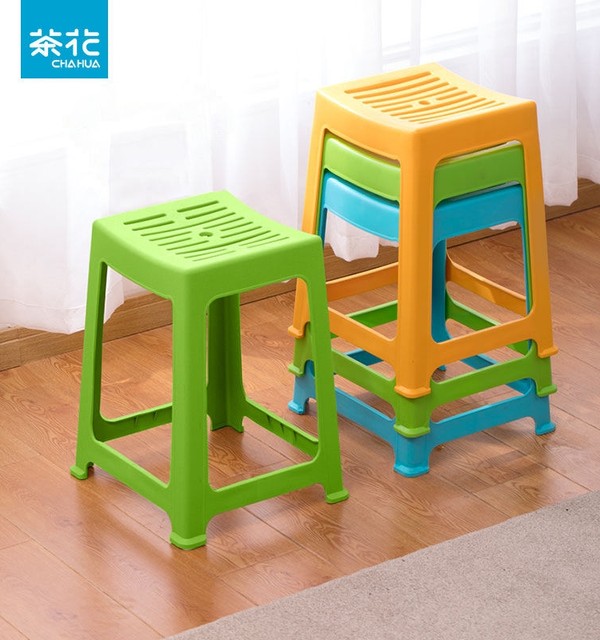 Camellia plastic stool thickened plastic high stool bathroom stool home ...