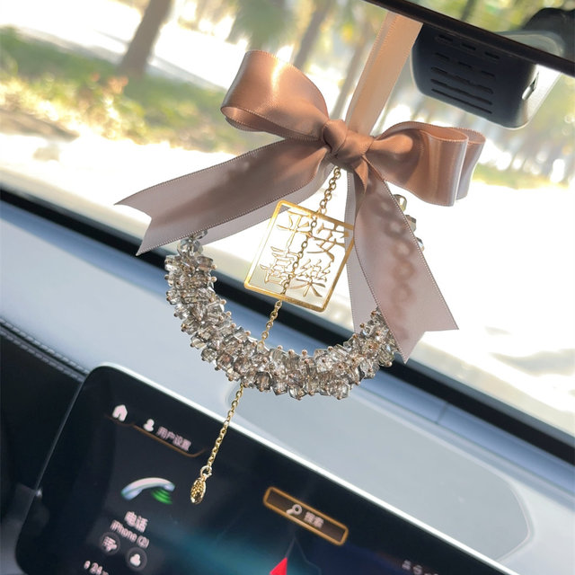 Handmade crystal car pendant, creative luxury high-end rearview mirror ...