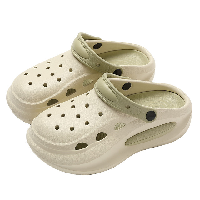 Croc Shoes Men's Summer Baotou Beach Slippers EVA thick-soled sports ...