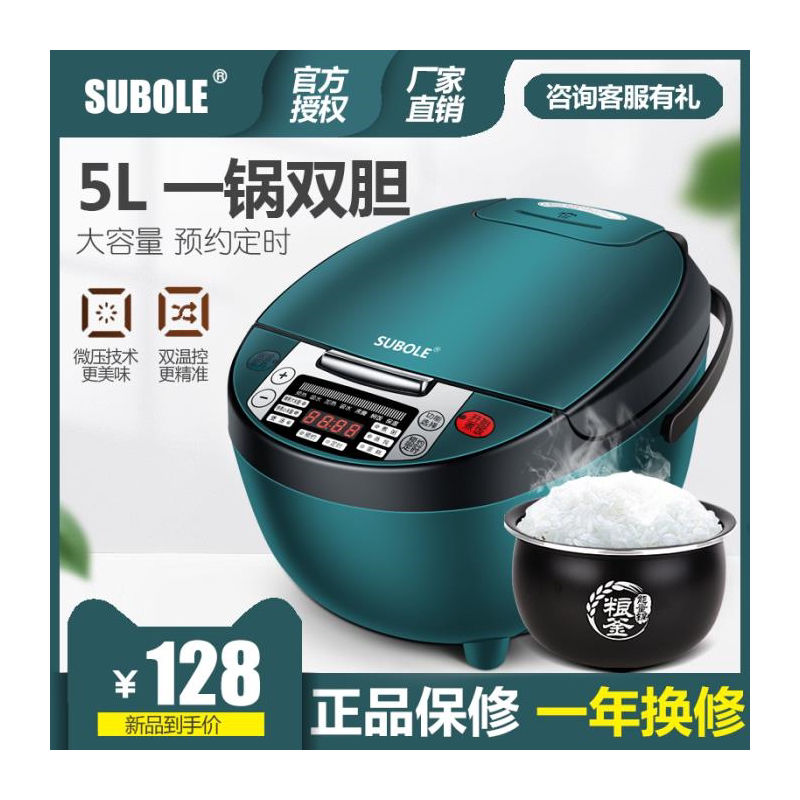 Chihe Mini Rice Cooker - Multi-Function Steamer & Fryer for 1-2 People