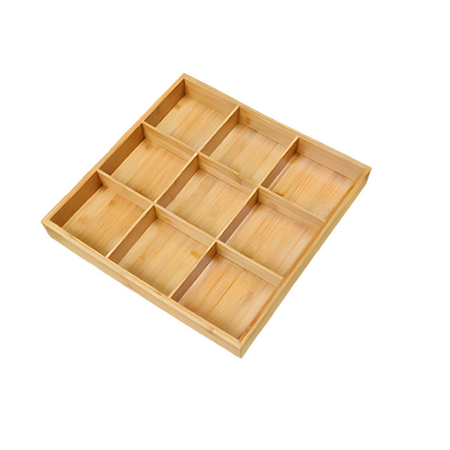 Nine-square grid tray bamboo wood grid dried fruit plate hot pot ...