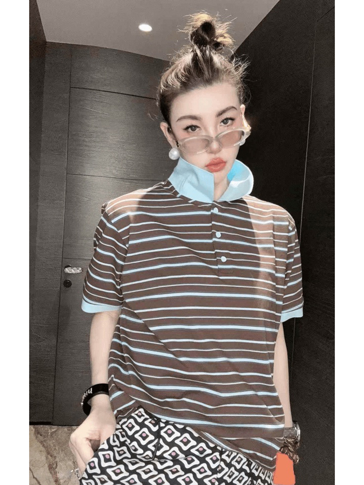 Niche style light luxury high-end style, age-reducing fashionable polo ...