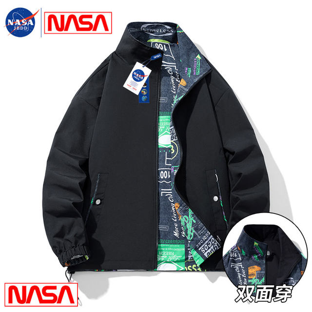 NASA co -branded tide couple baseball collar Men 2022 spring and autumn ...