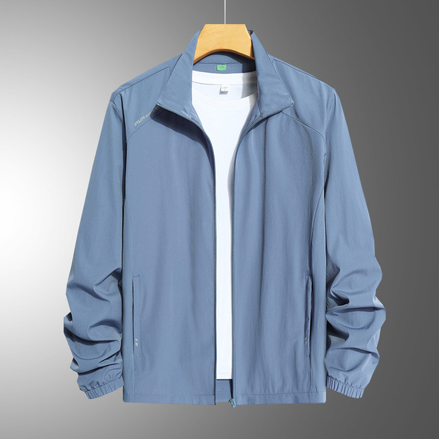 Summer thin ice silk sunscreen clothes men's middle-aged dad summer ...